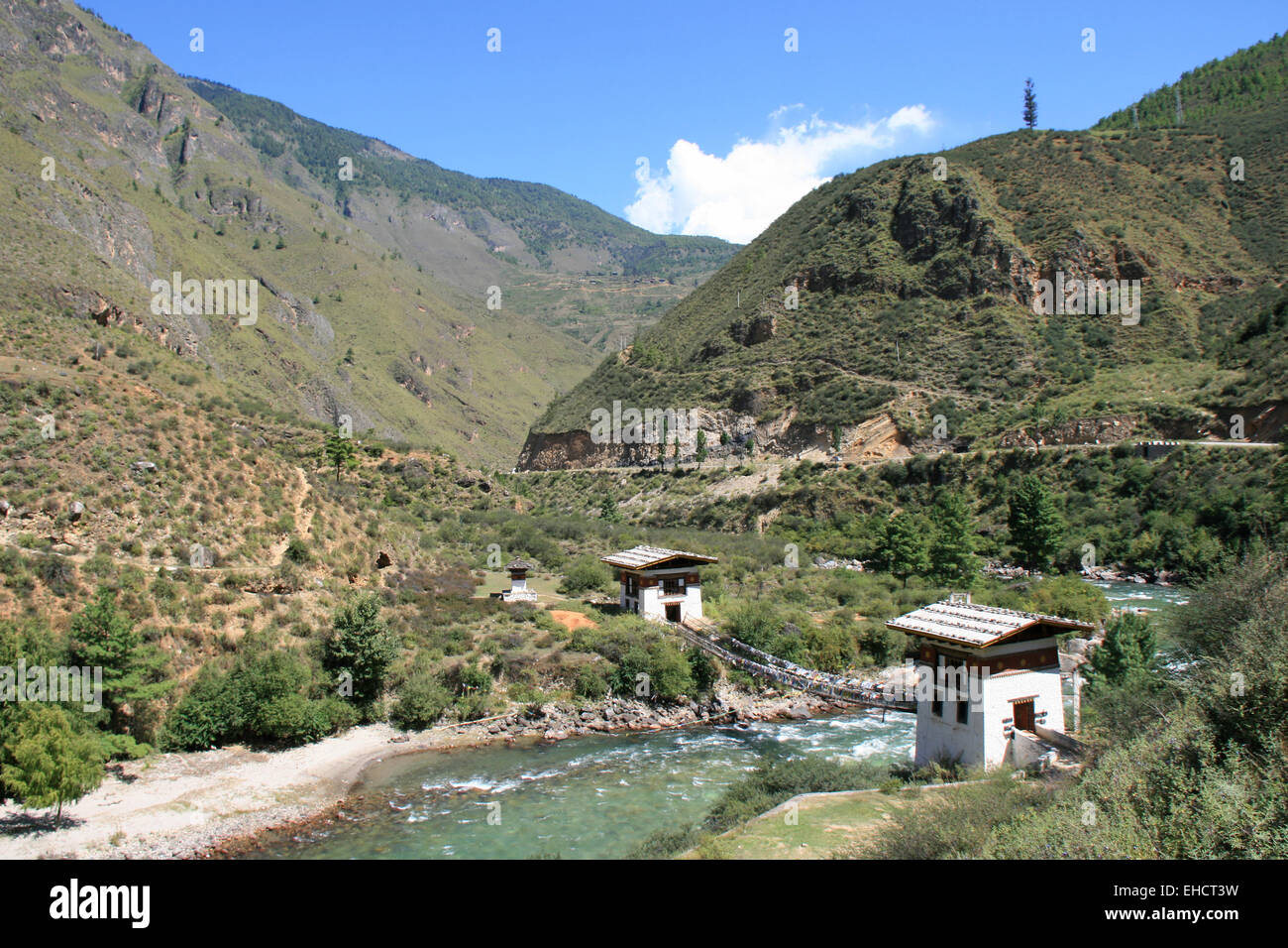Thimphu bridge mountain nature hi-res stock photography and images - Alamy