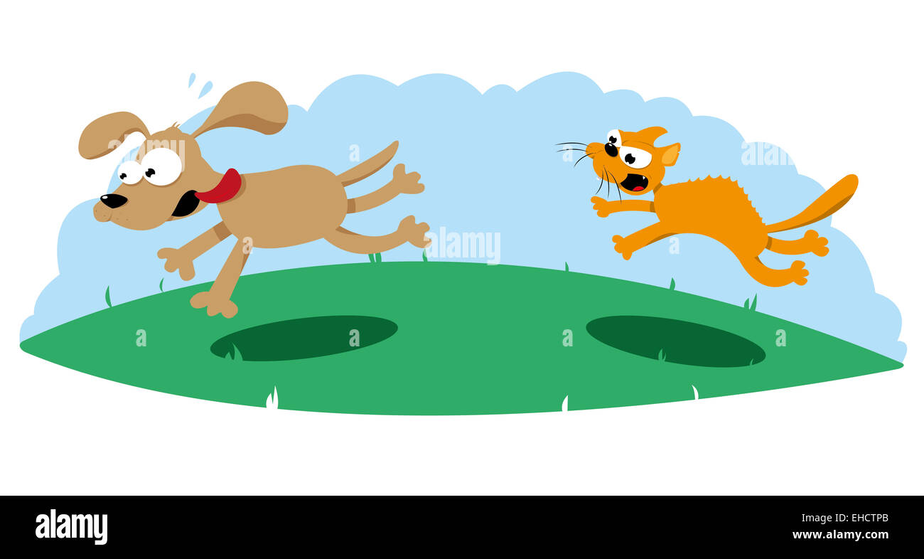 Cartoon Dog Running Scared