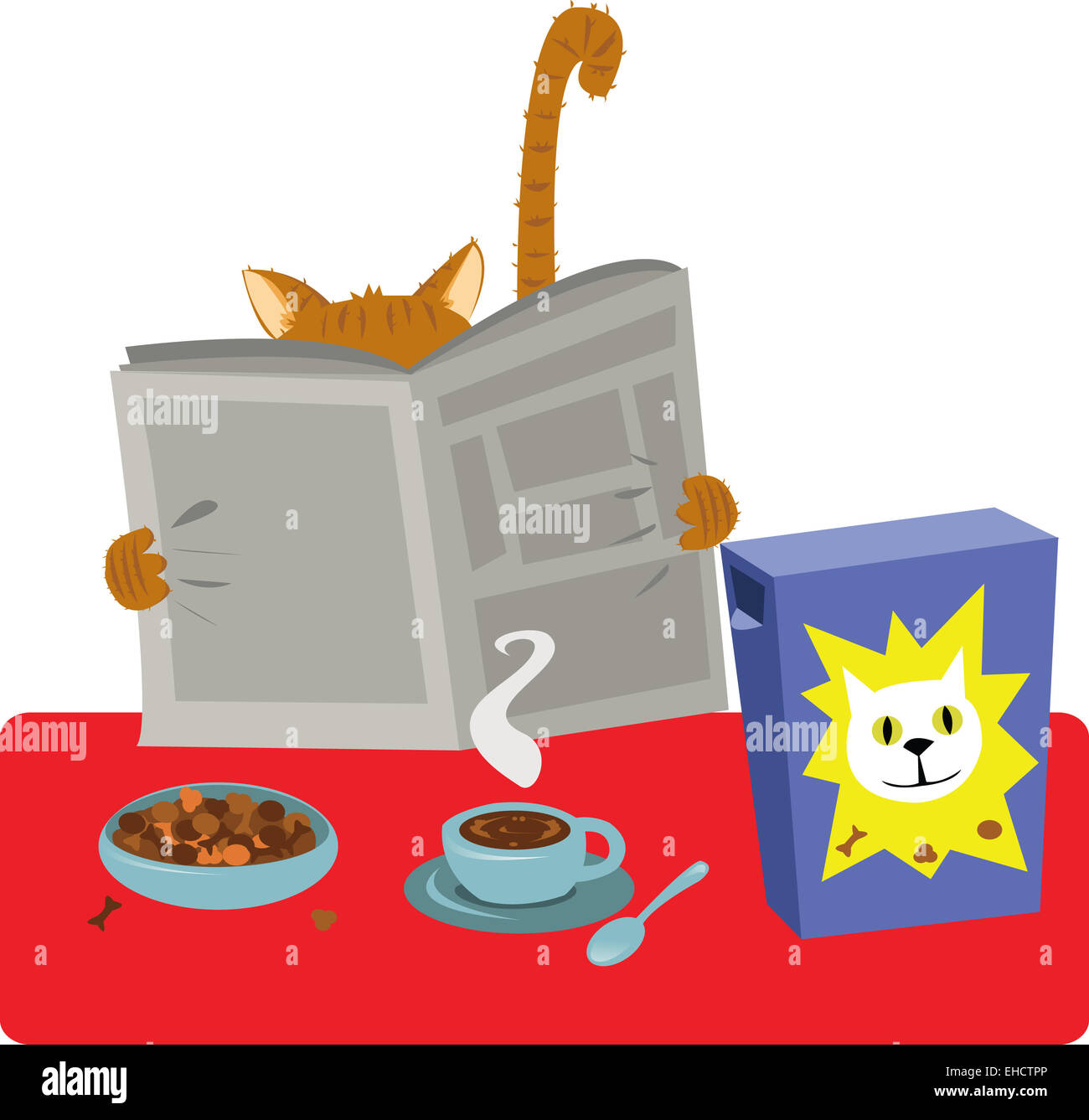 a cat having his breakfast Stock Photo - Alamy