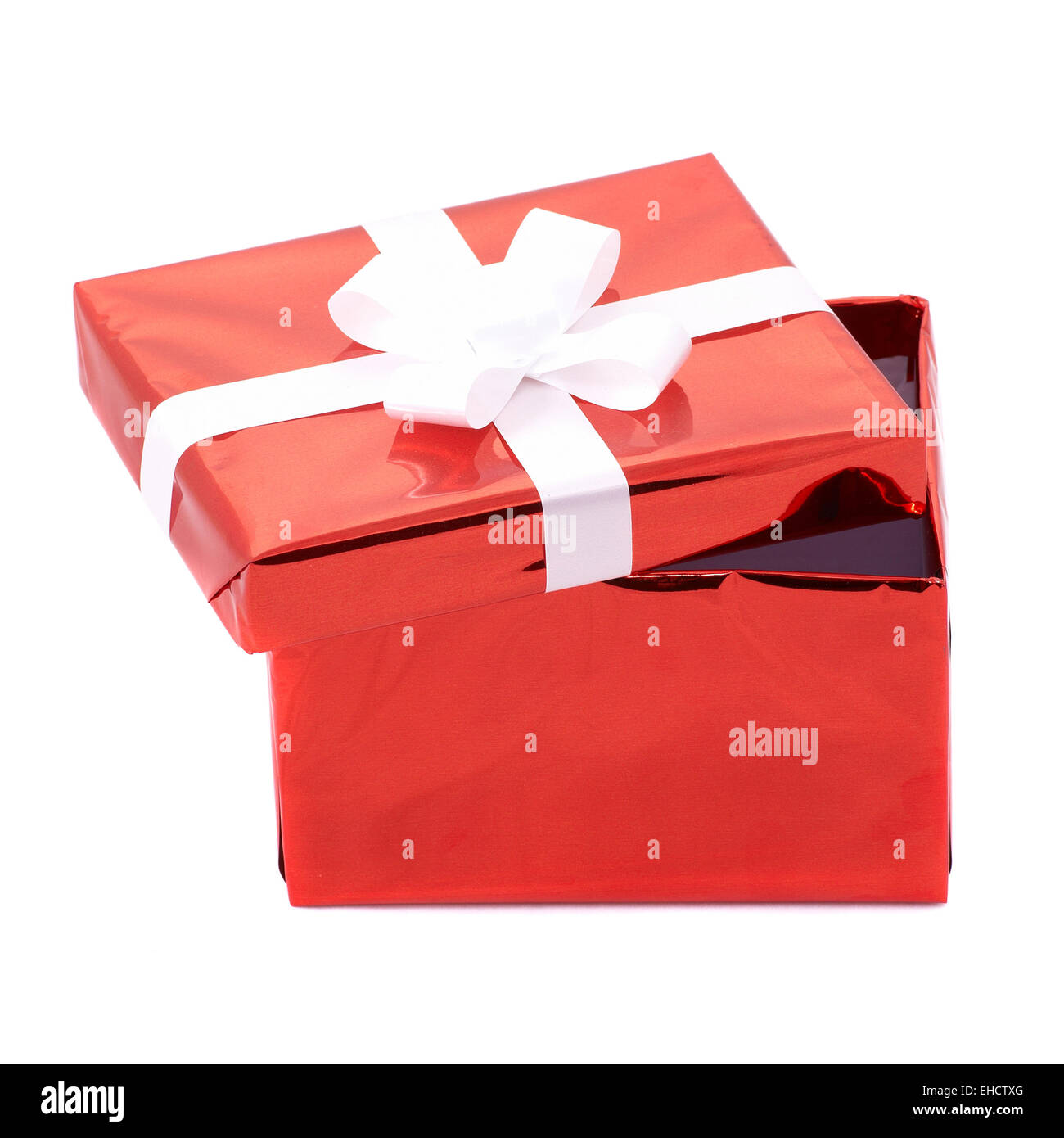 Open gift box isolated on white background Stock Photo - Alamy