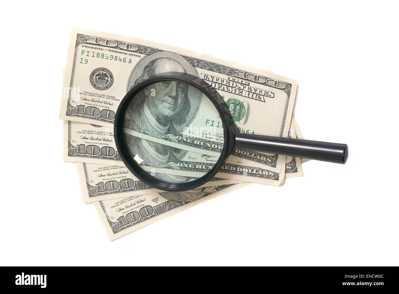 Magnifying dollar bill magnifying glass Cut Out Stock Images & Pictures ...
