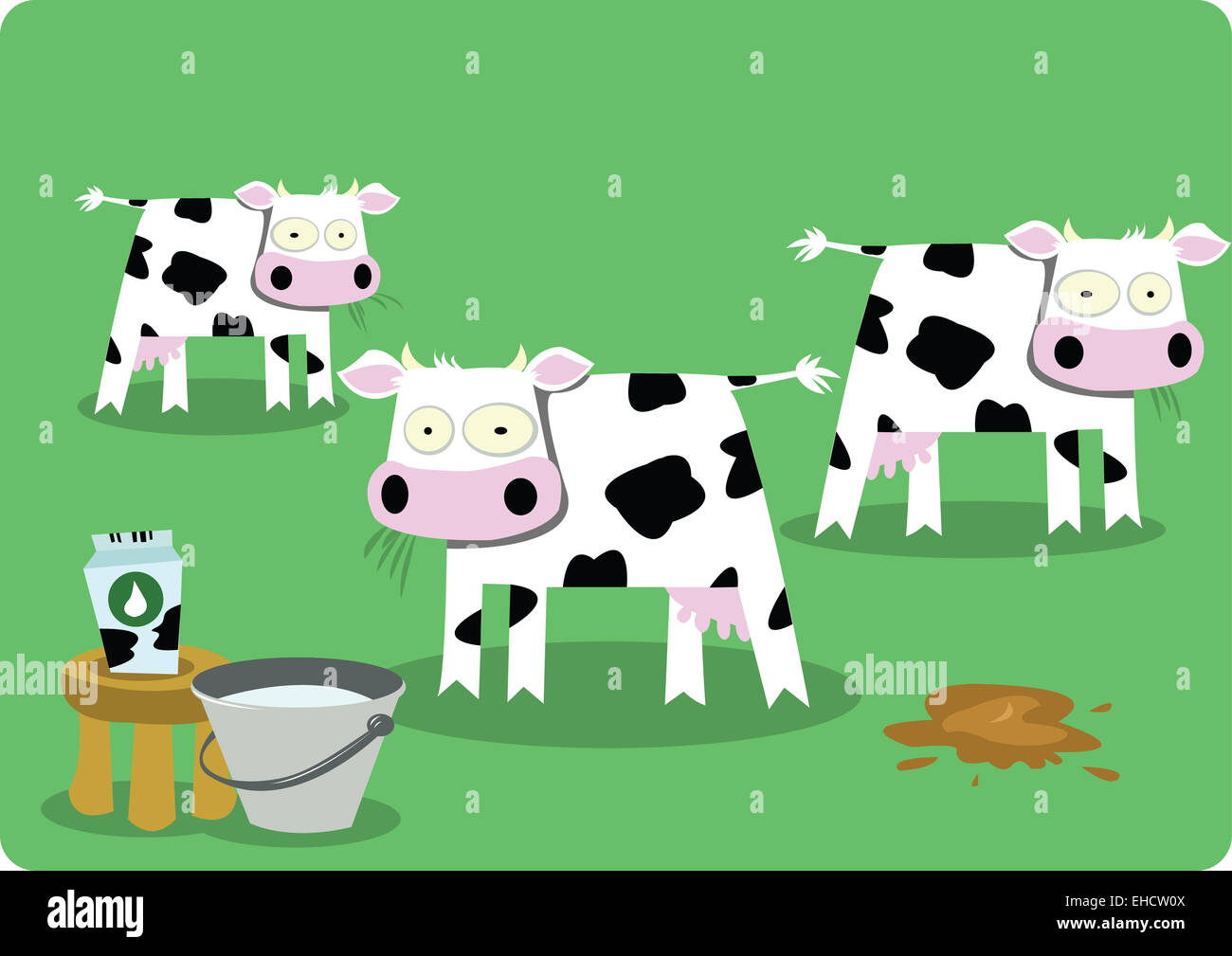 Group cows cartoon hi-res stock photography and images - Alamy