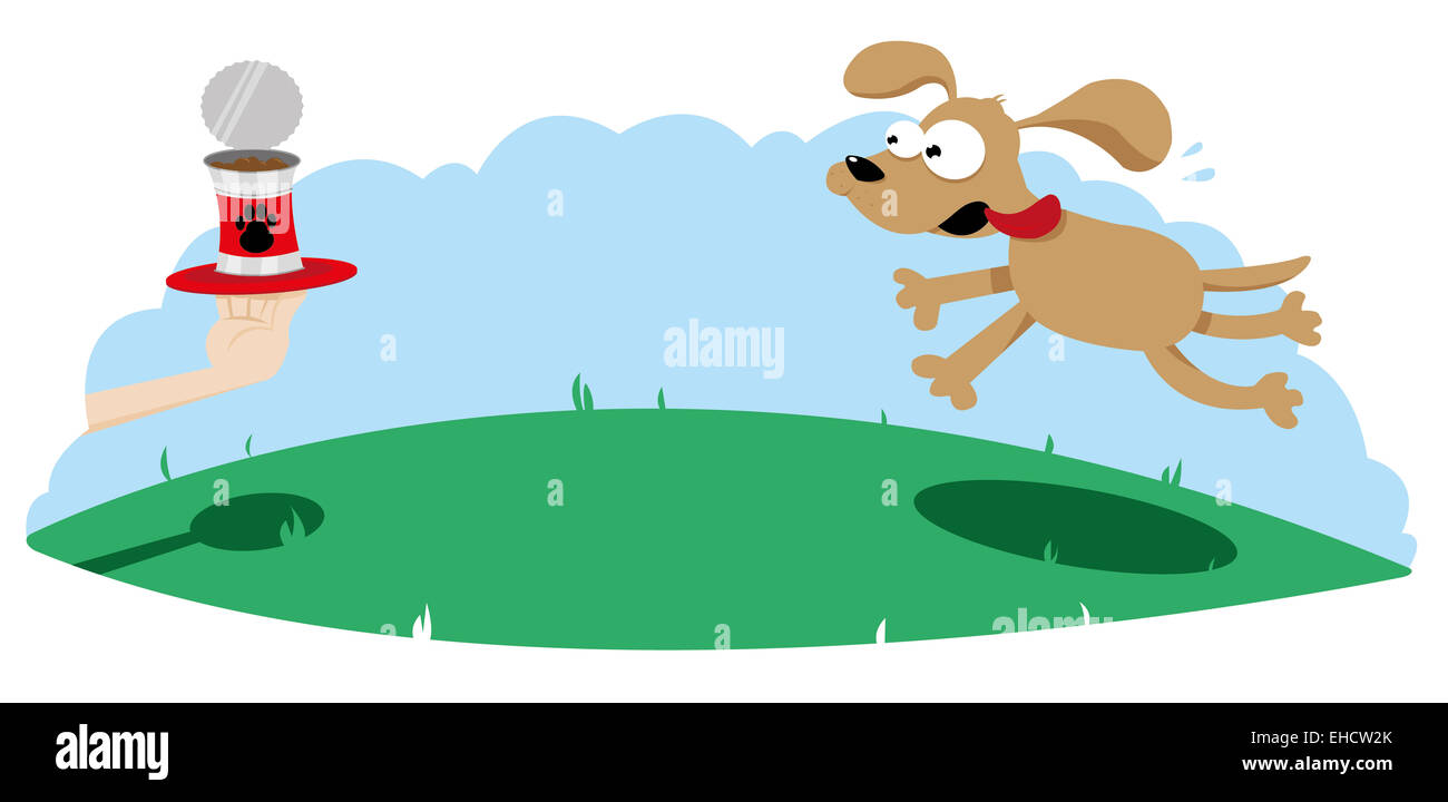 Cartoon puppy feeding Cut Out Stock Images & Pictures - Alamy