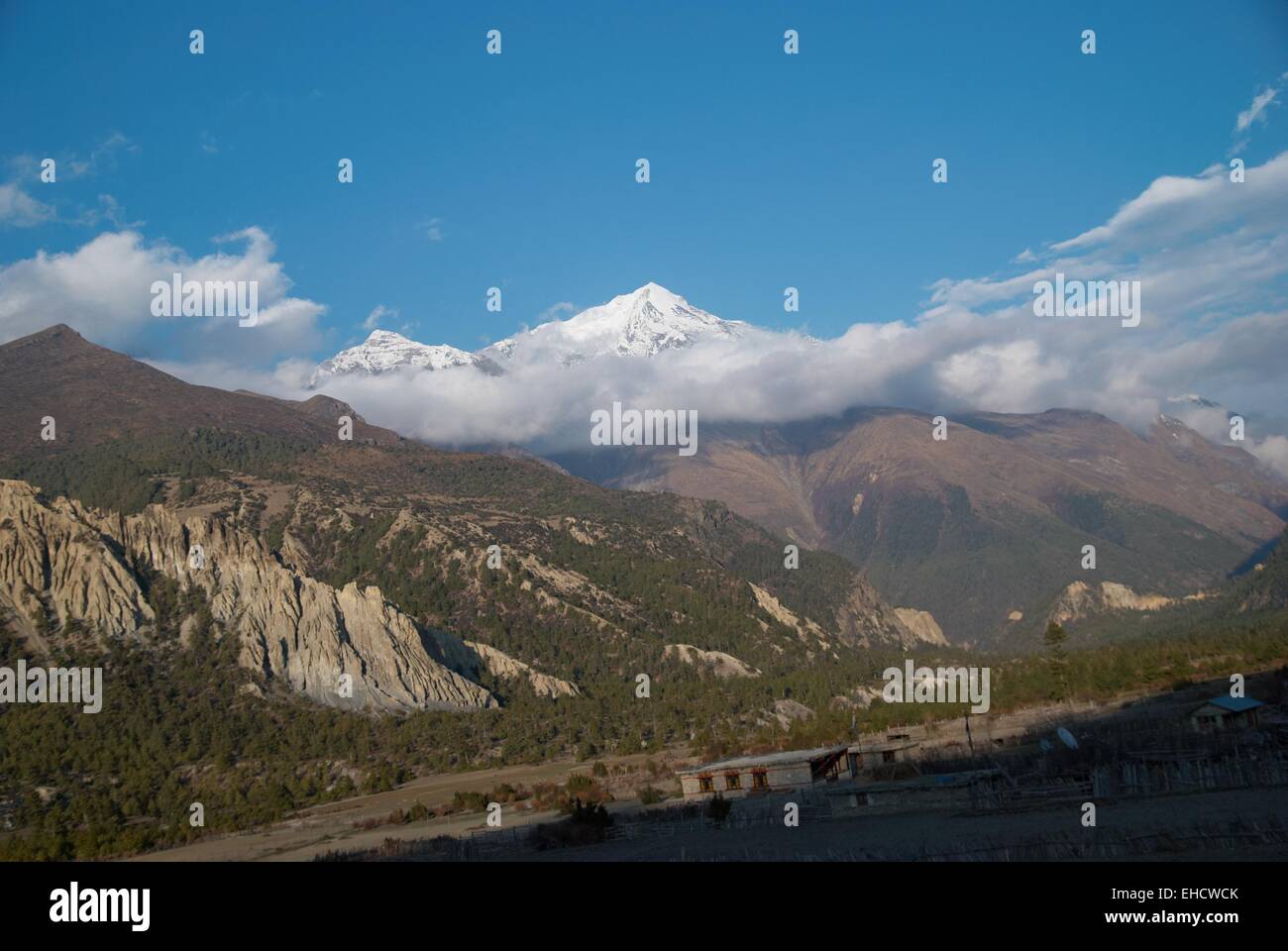Evening at the mountains. Annapurna South, Nepal Stock Photo - Alamy