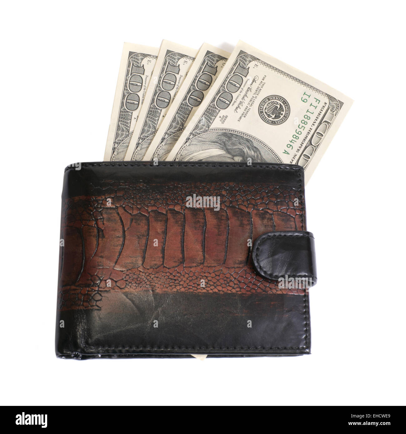 Wallet with dollars isolated on white background Stock Photo - Alamy