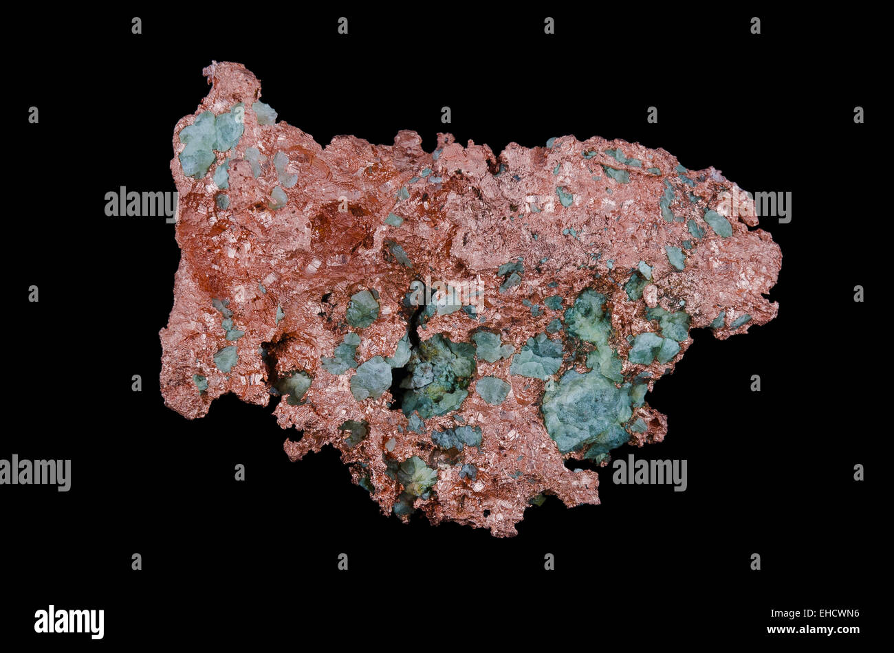 Native Copper From Above Over Black Background Stock Photo - Alamy