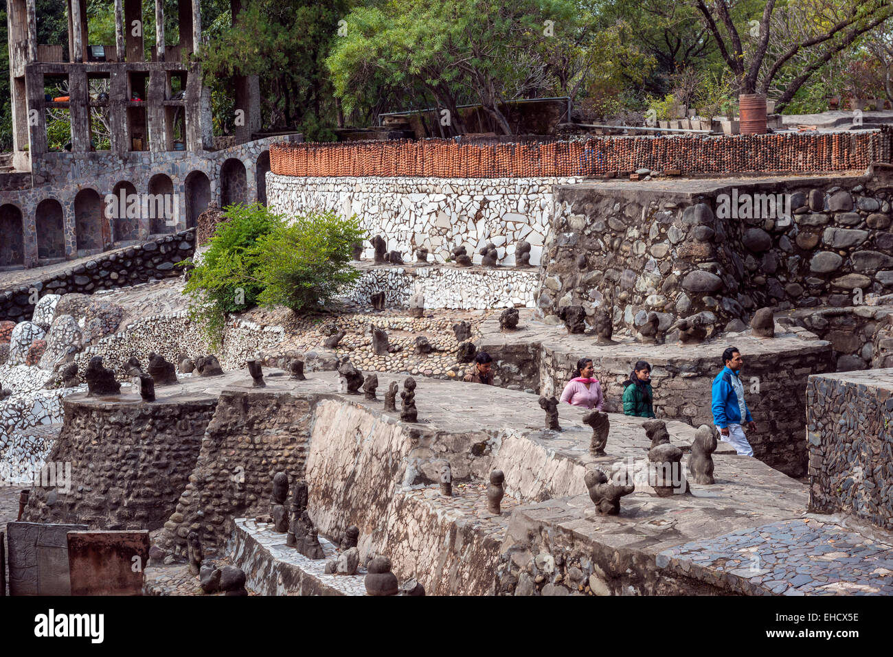 Nek Chand Rock Garden in Chandigarh, Punjab, India Stock Photo - Alamy
