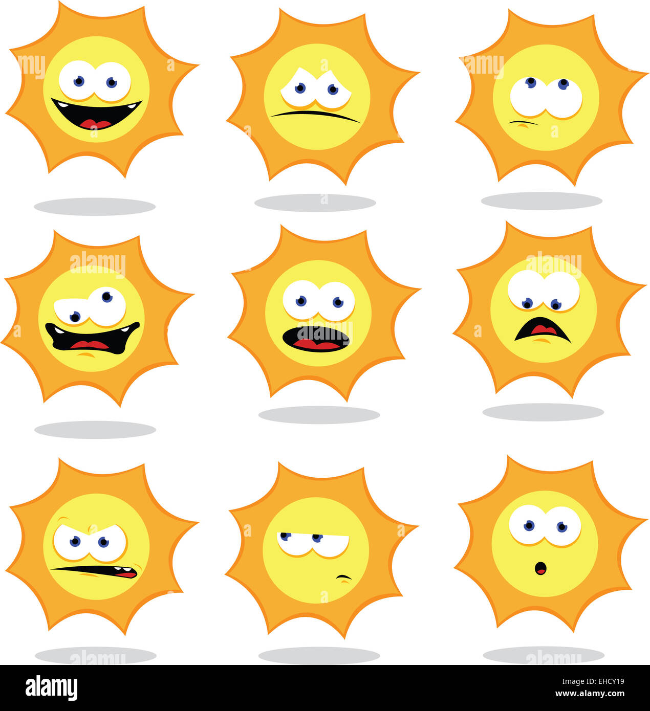 Smiling funny cartoon sun hi-res stock photography and images - Alamy