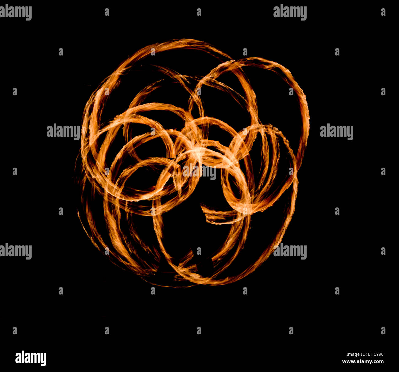 Fire Show Flaming Trails Stock Photo - Alamy