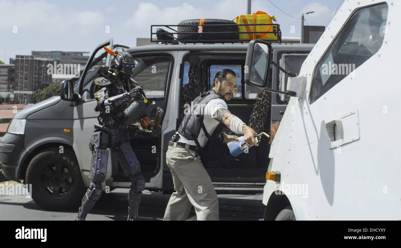 CHAPPIE 2015 Columbia Pictures film with Sharito Copley at left and ...