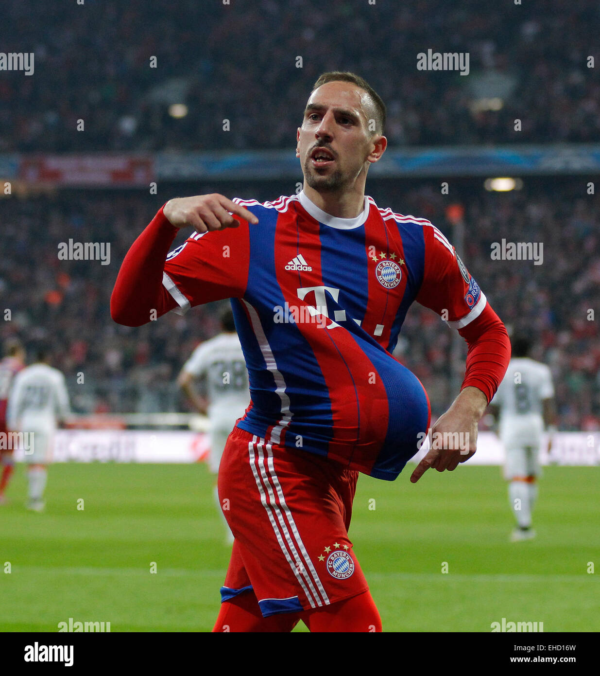MUNICH, GERMANY - MARCH 11: Bayern Munich's midfielder Franck Ribery ...
