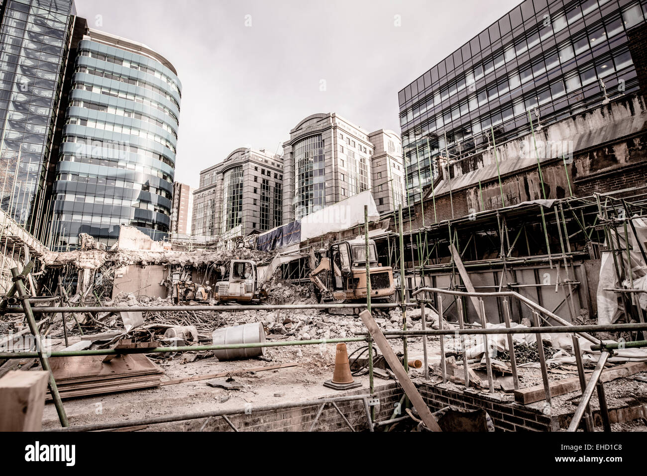 Building construction with modern offices in the background Stock Photo ...