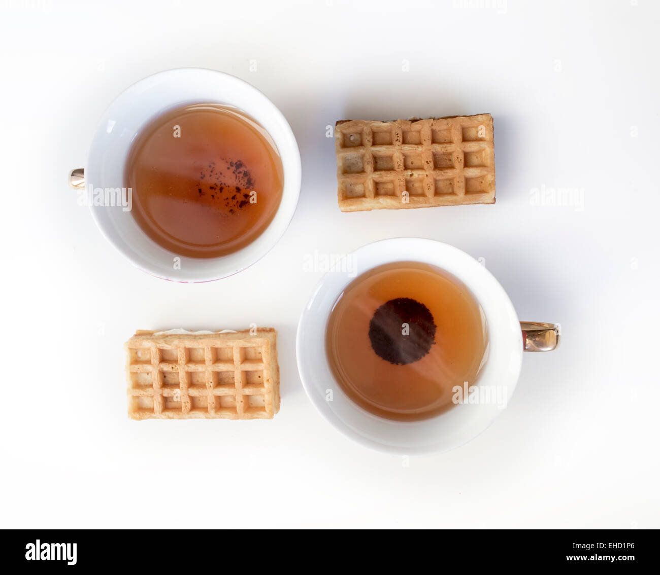 Tea with waffles Stock Photo - Alamy