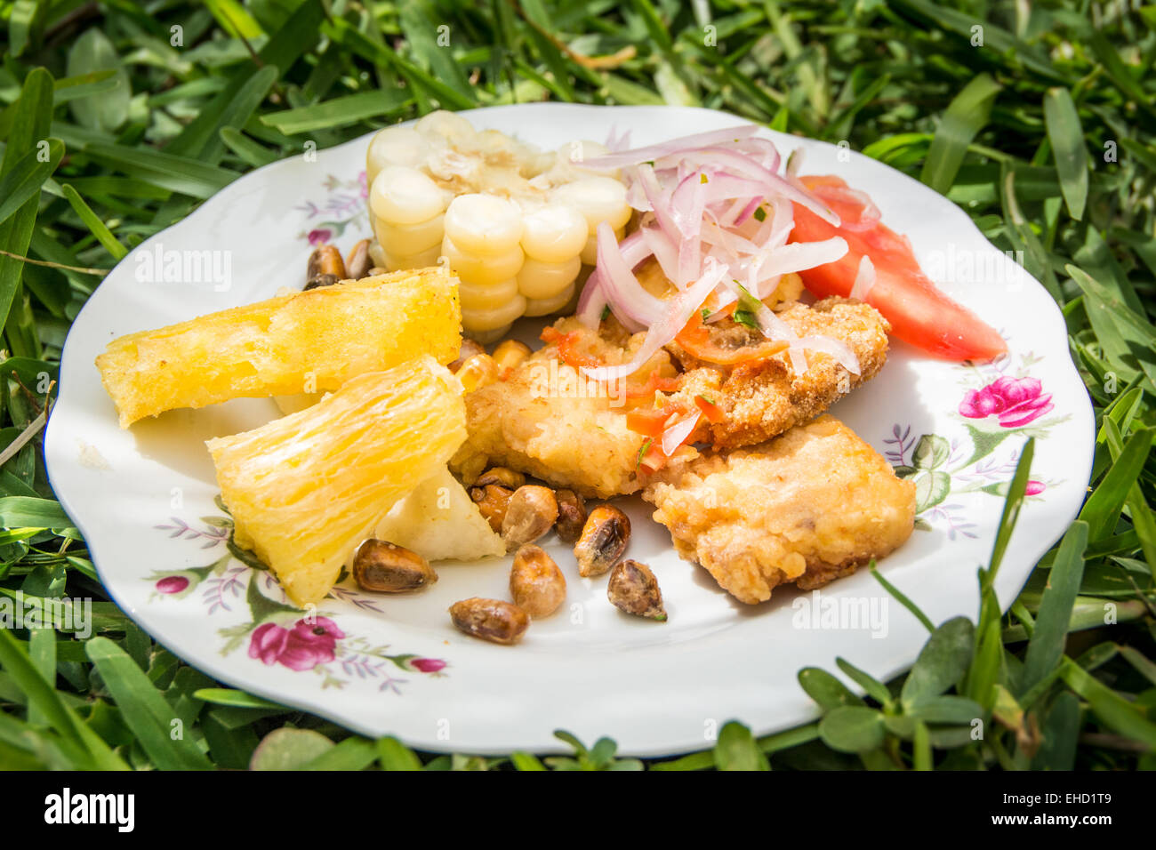 Traditional Peruvian dish - Fried Yucca (Cassava), Chicharron de Pecado ...