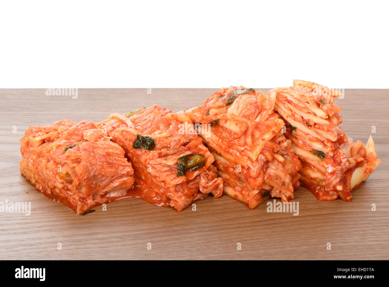 Cutted Gimchi, Korean traditional food, on a wooden plate Stock Photo ...