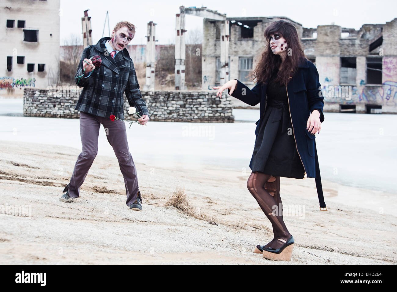 Two dancing zombies inlove with each other Stock Photo - Alamy