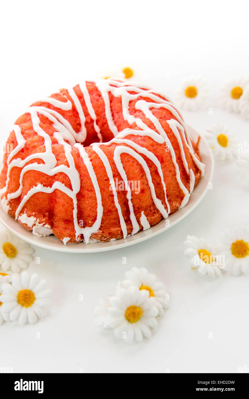 pink cherry pudding cake Stock Photo - Alamy