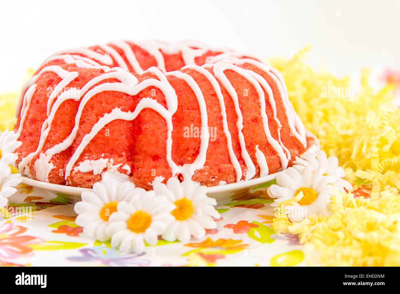 pink cherry pudding cake Stock Photo - Alamy