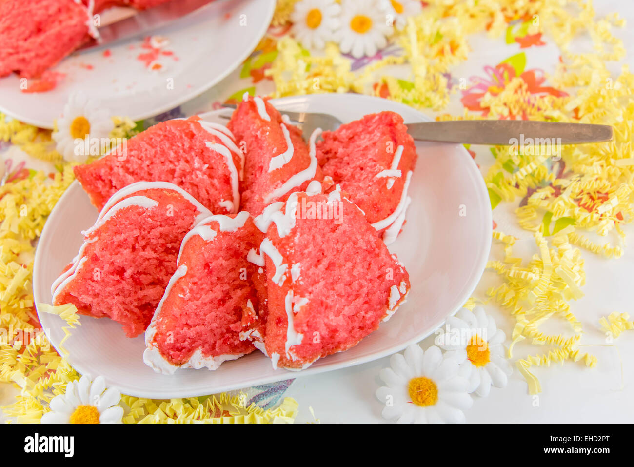 pink cherry pudding cake Stock Photo - Alamy