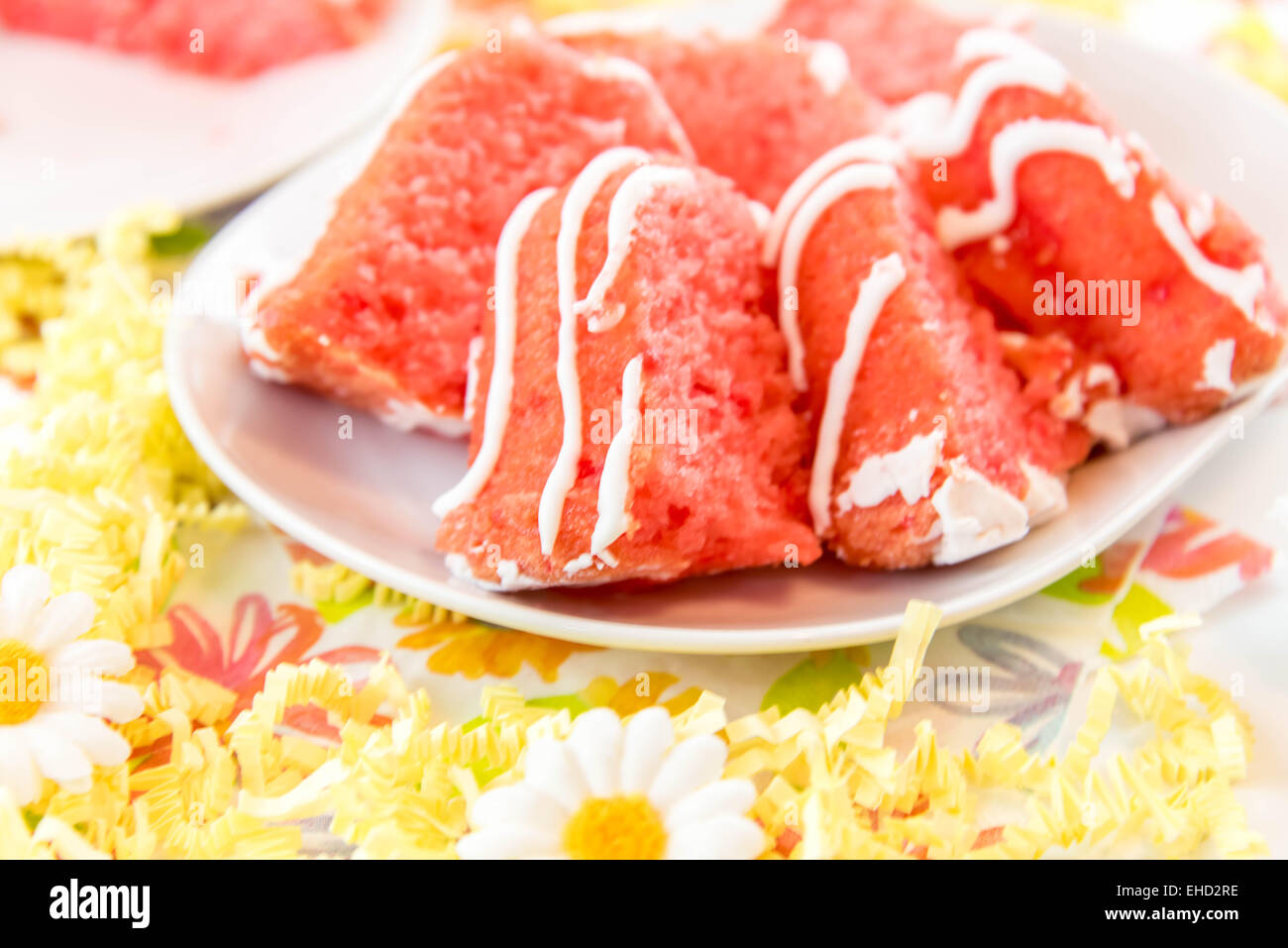pink cherry pudding cake Stock Photo - Alamy