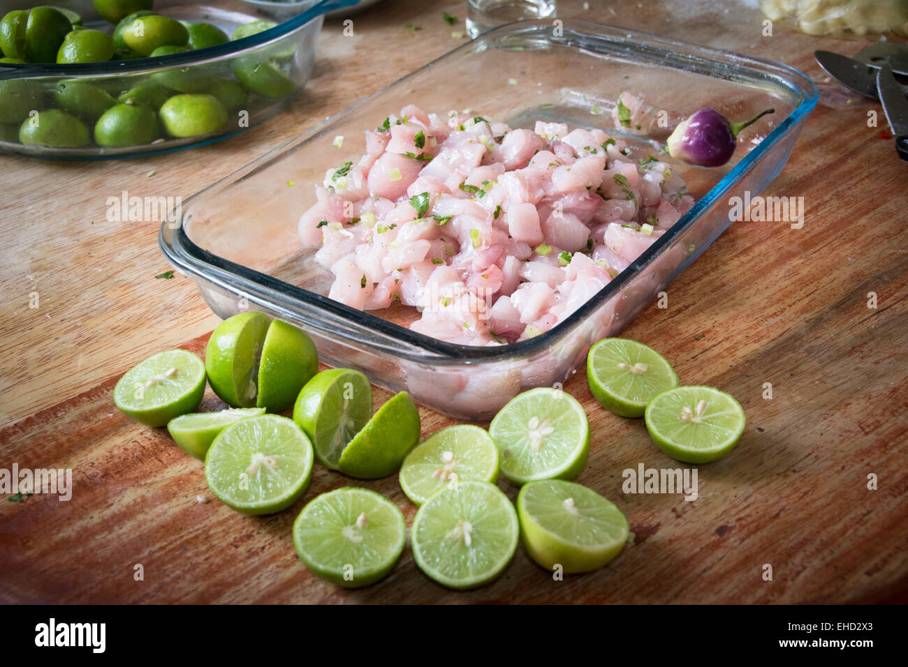 Ceviche - Traditional Peruvian Fish Dish Stock Photo - Alamy