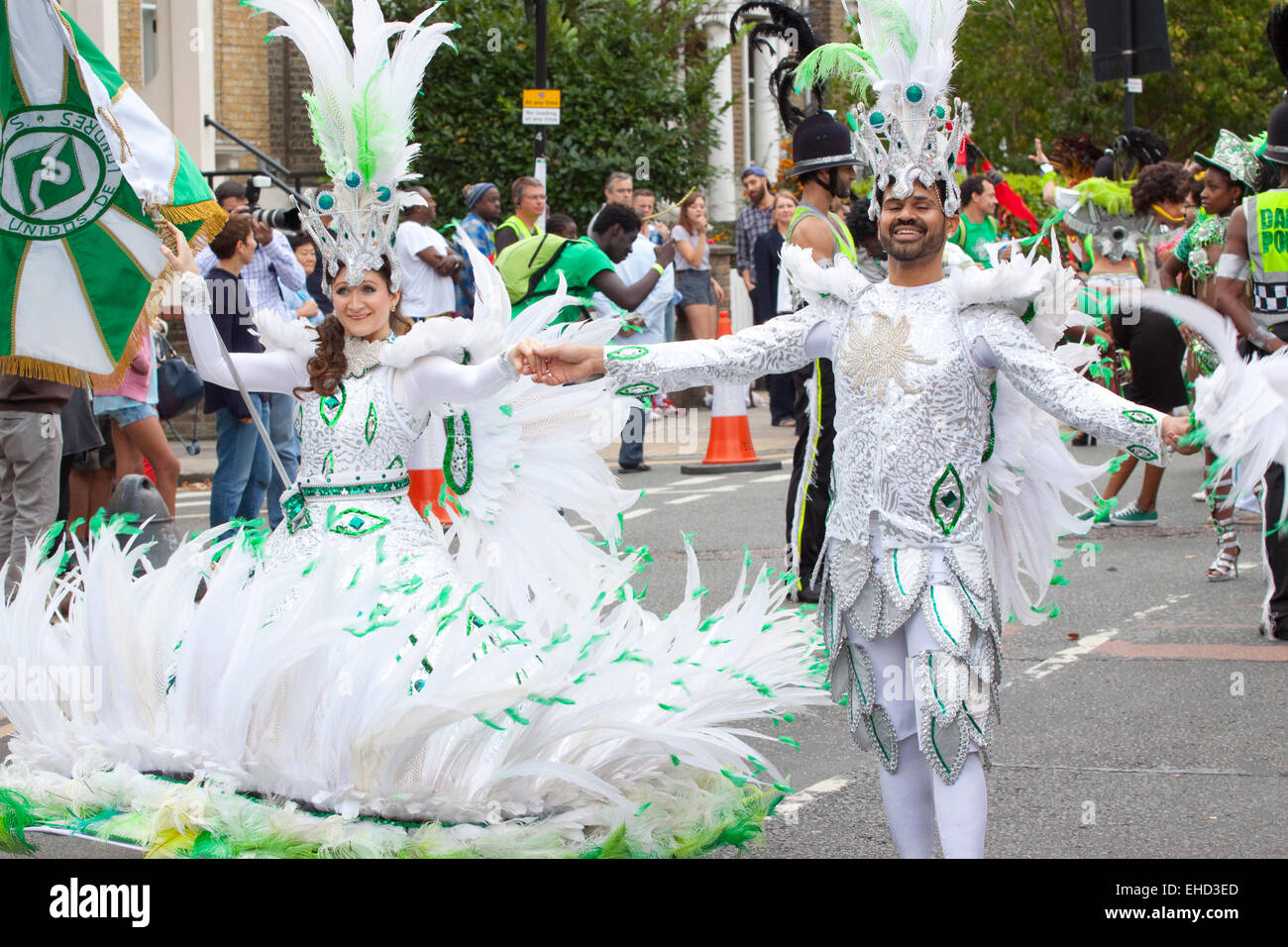 The London School of Samba king and queen at the Hackney Carnival Stock ...