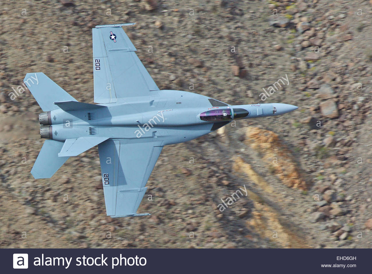 Close Up Topside View Of A US Navy F/A-18E Super Hornet Jet Fighter ...