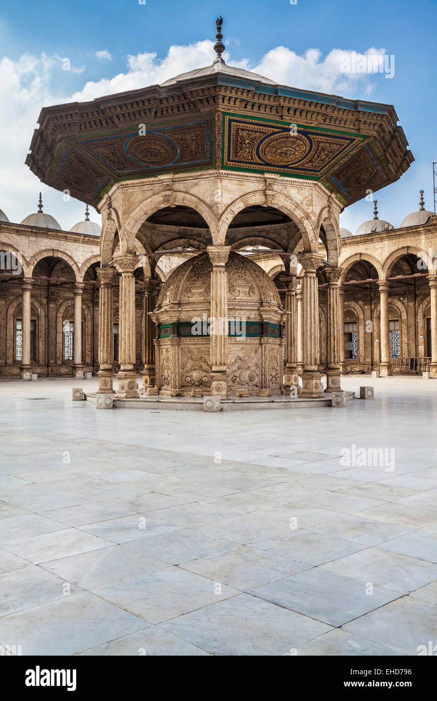 The marble ablution fountain in the courtyard of the great Mosque of ...