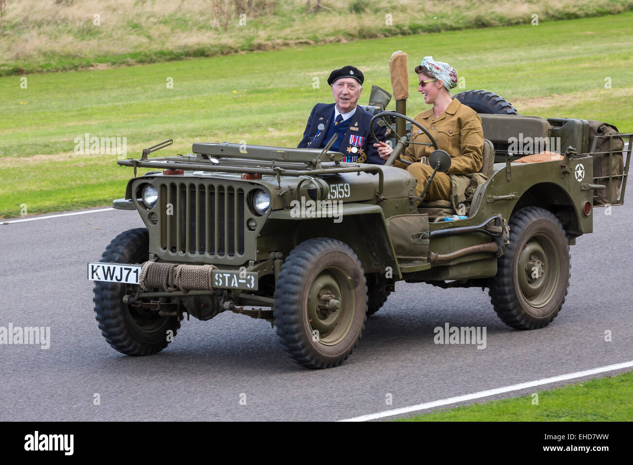 American Willys Jeep parades at the 2014 Goodwood Revival with WWII ...