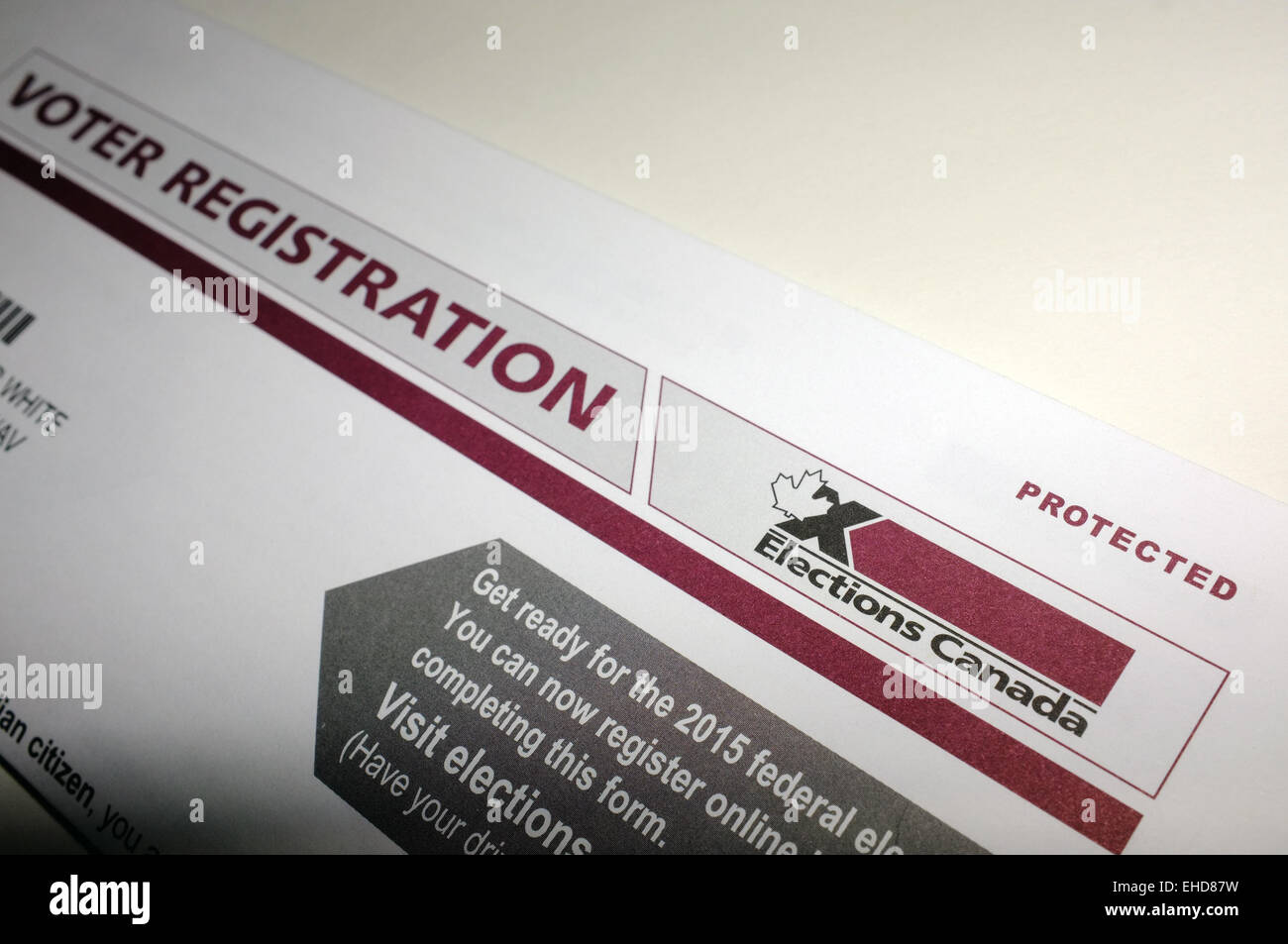 A Canadian voter registration form Stock Photo - Alamy