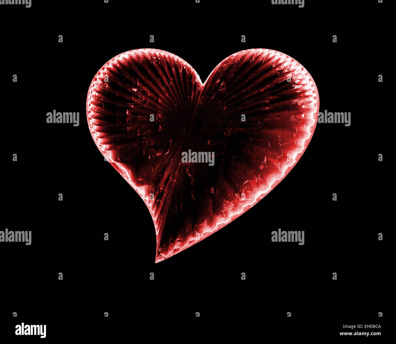 red icy heart in the dark Stock Photo - Alamy
