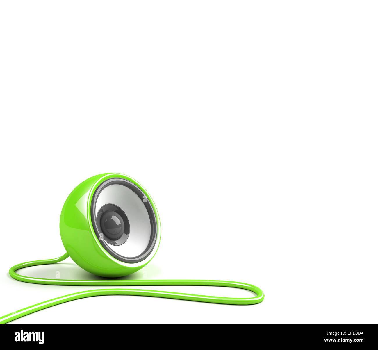 bright green speaker with cable Stock Photo - Alamy
