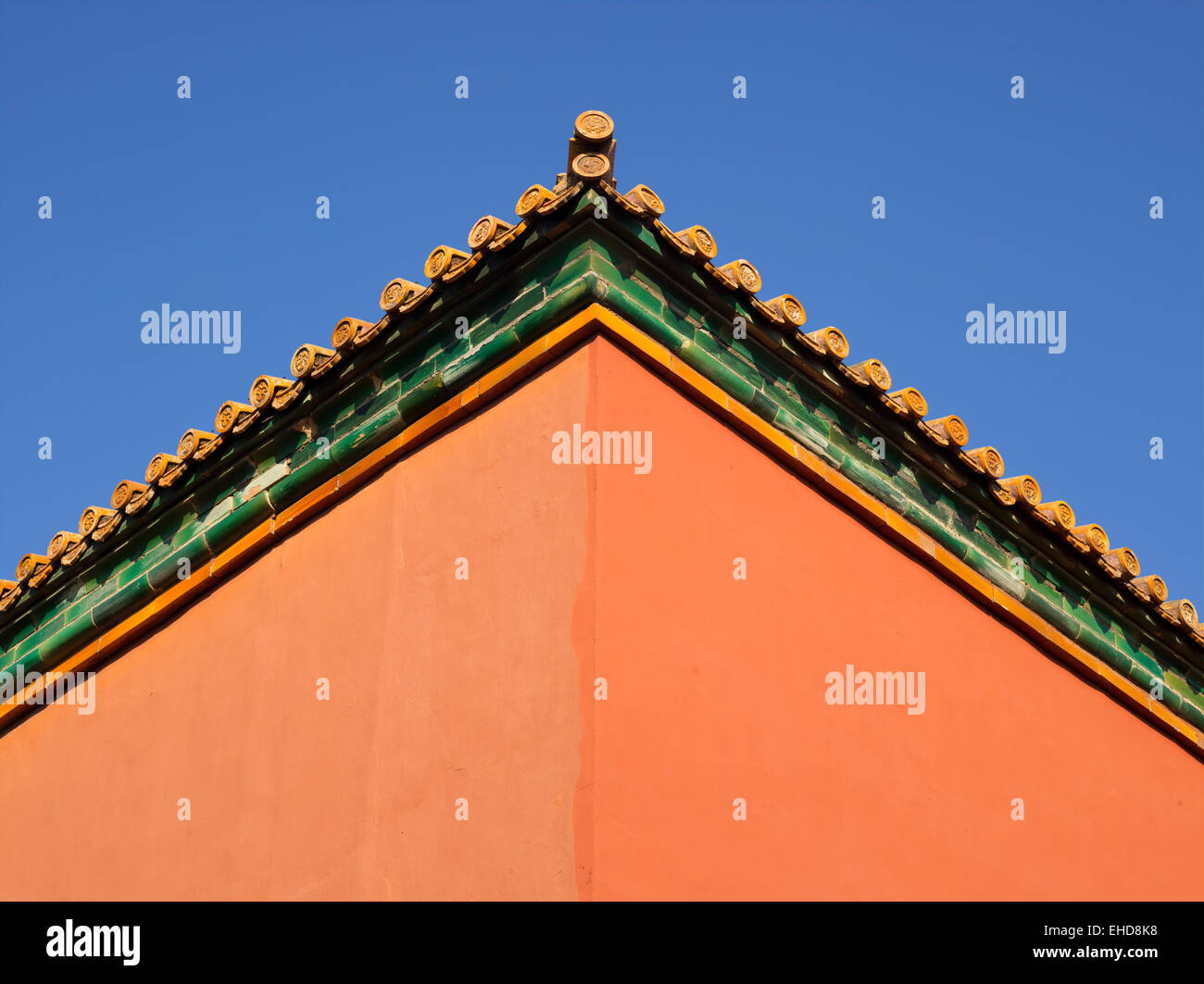 Forbidden City Palace converging red walls Stock Photo - Alamy