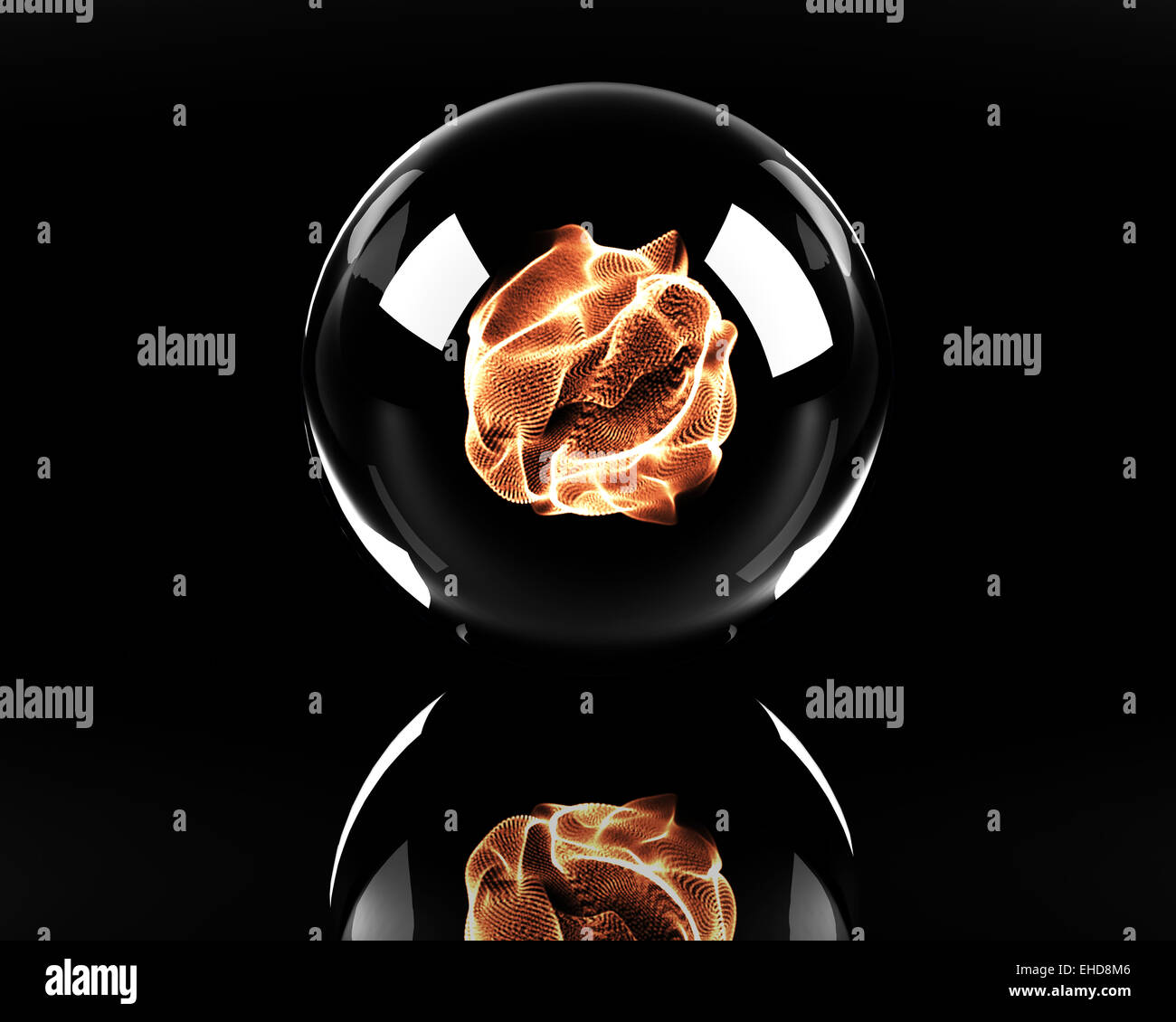 glass sphere with fire ball inside Stock Photo - Alamy