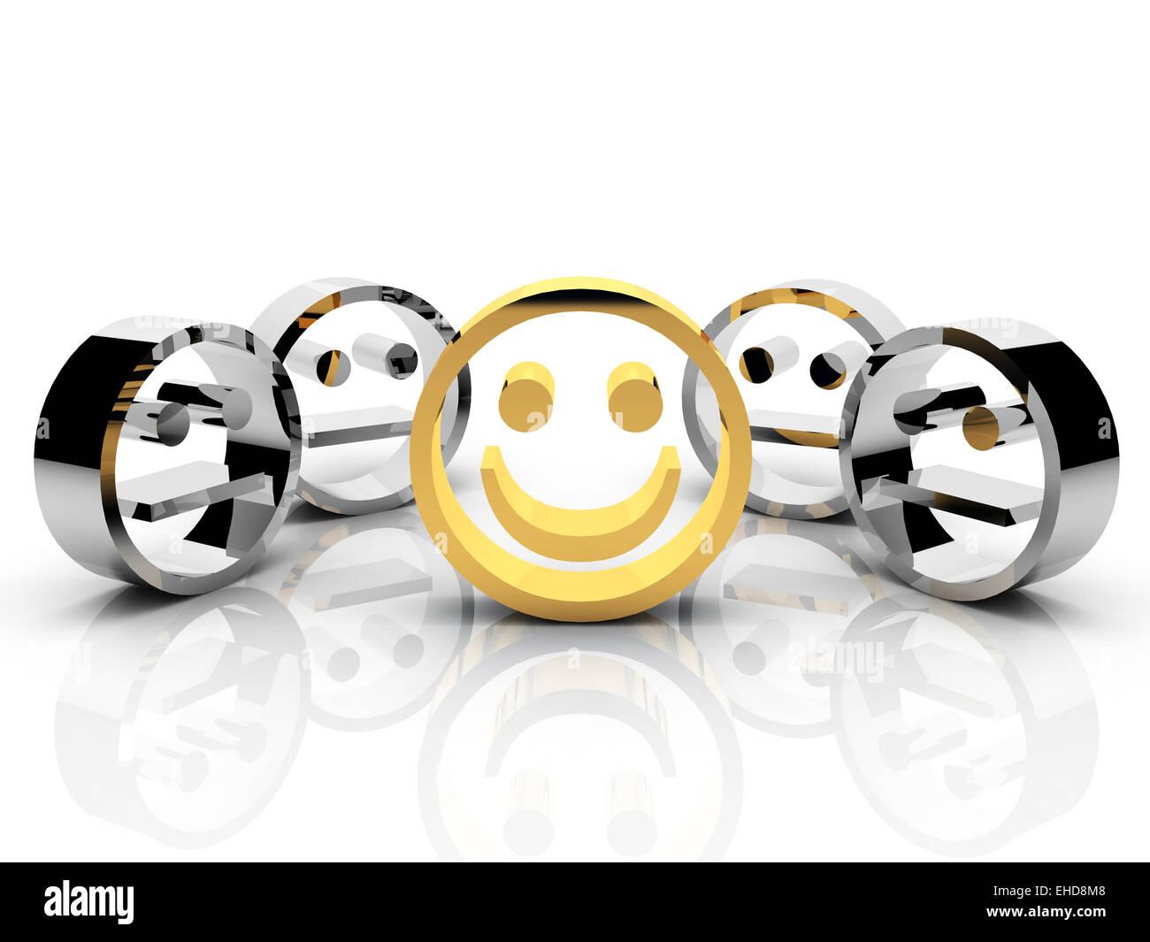 gold smiley leadership concept Stock Photo - Alamy