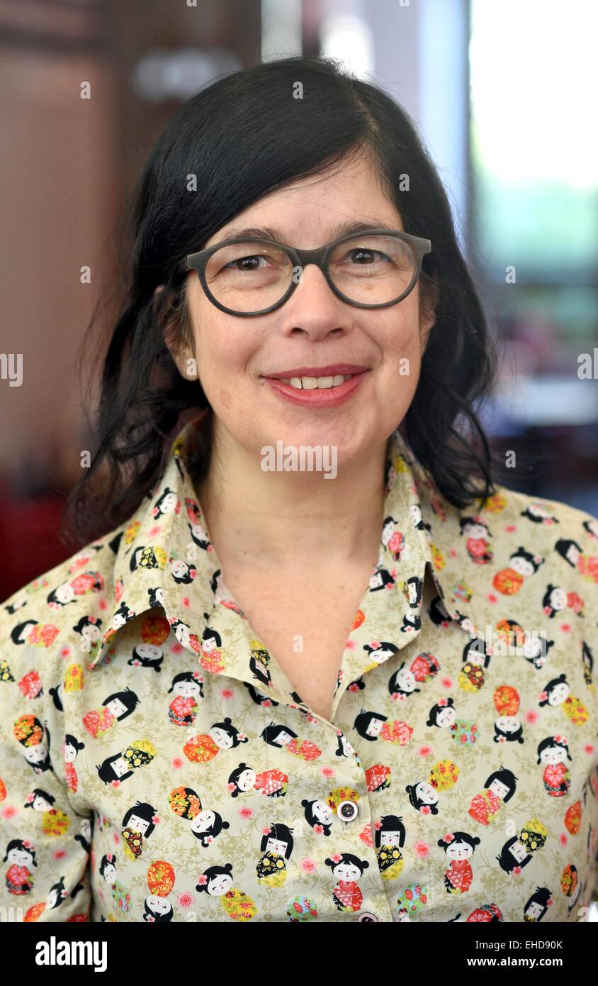 Cologne, Germany. 12th Mar, 2015. Swiss author Katja Alves poses at the ...