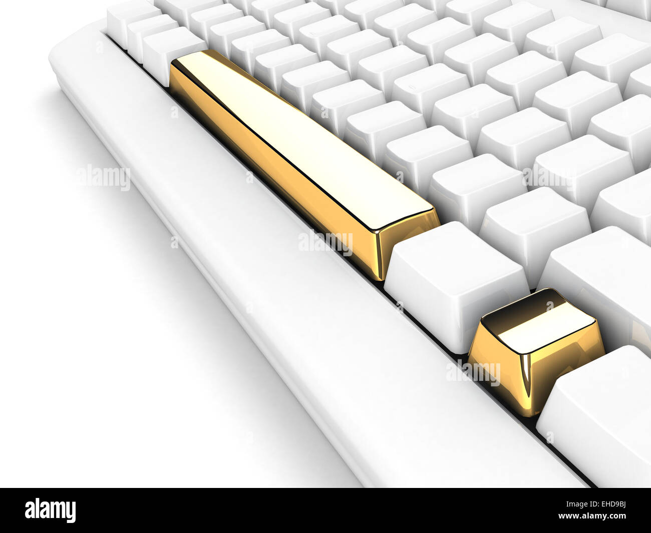 keyboard with gold exclamation mark concept Stock Photo - Alamy
