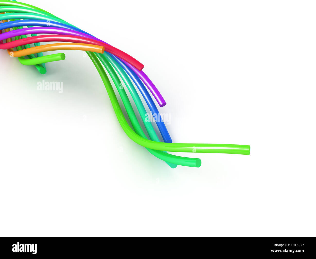 rainbow cable over white background Stock Photo - Alamy