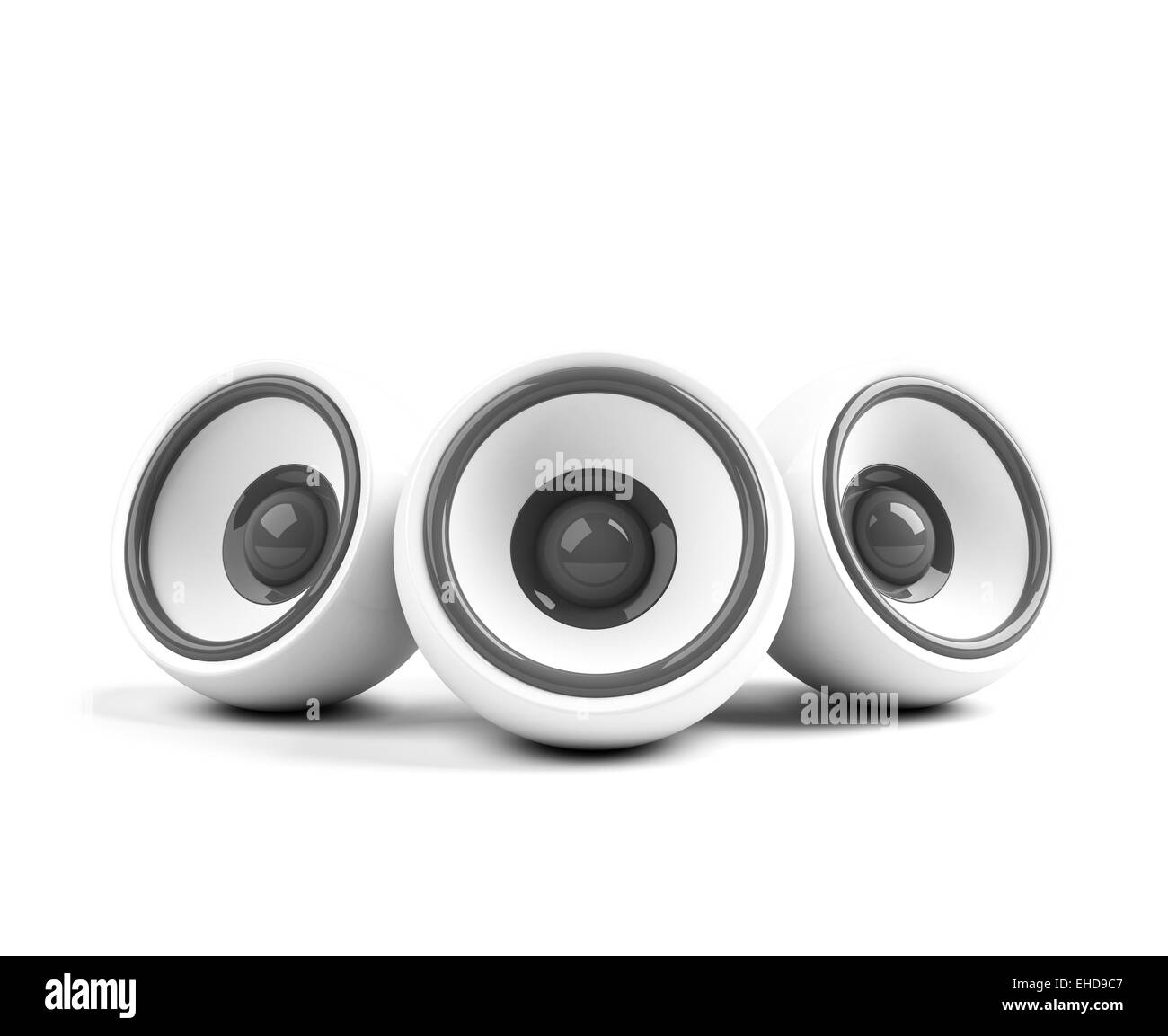 white stylish audio system front Stock Photo - Alamy