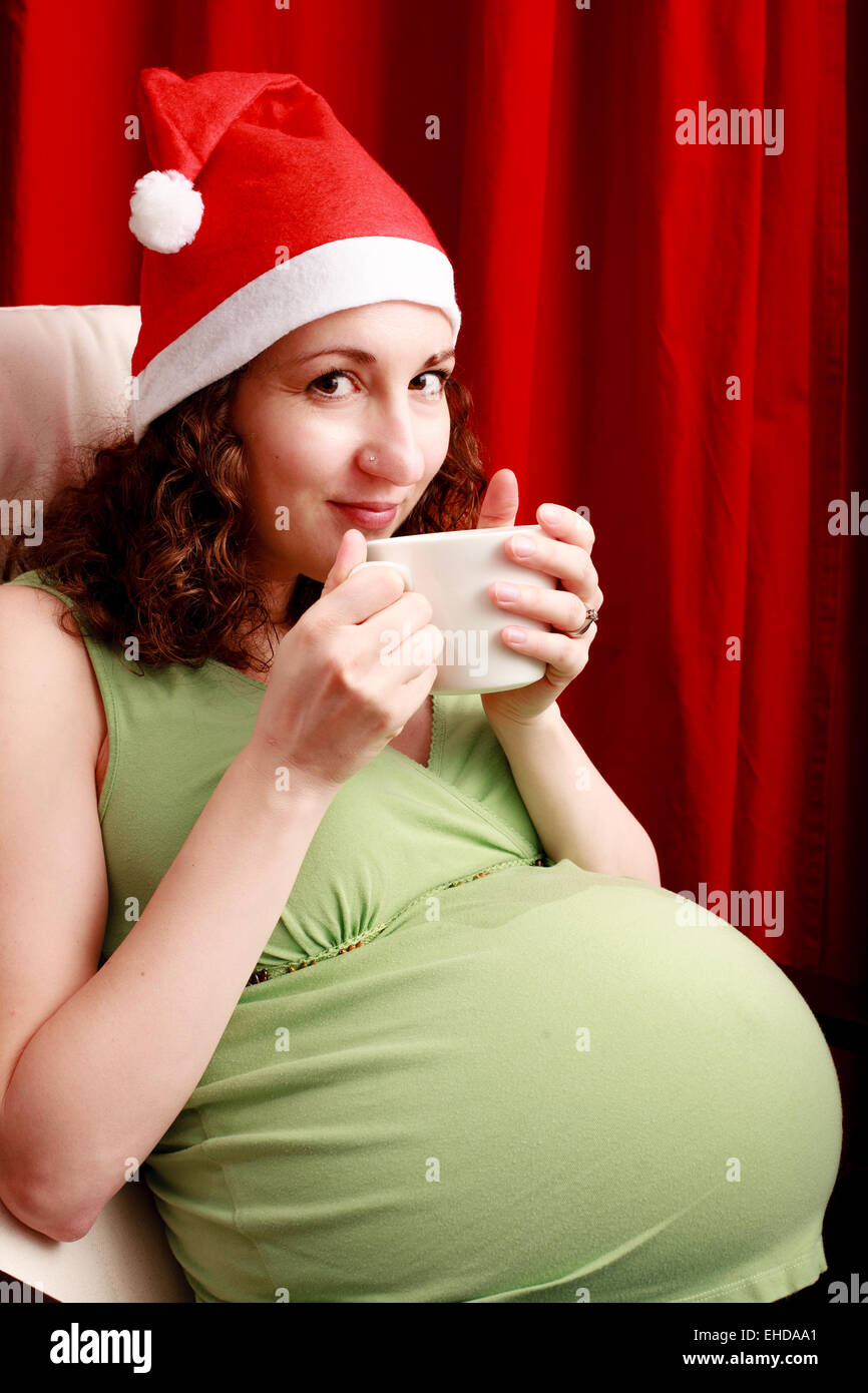 Full term pregnant woman Stock Photo - Alamy