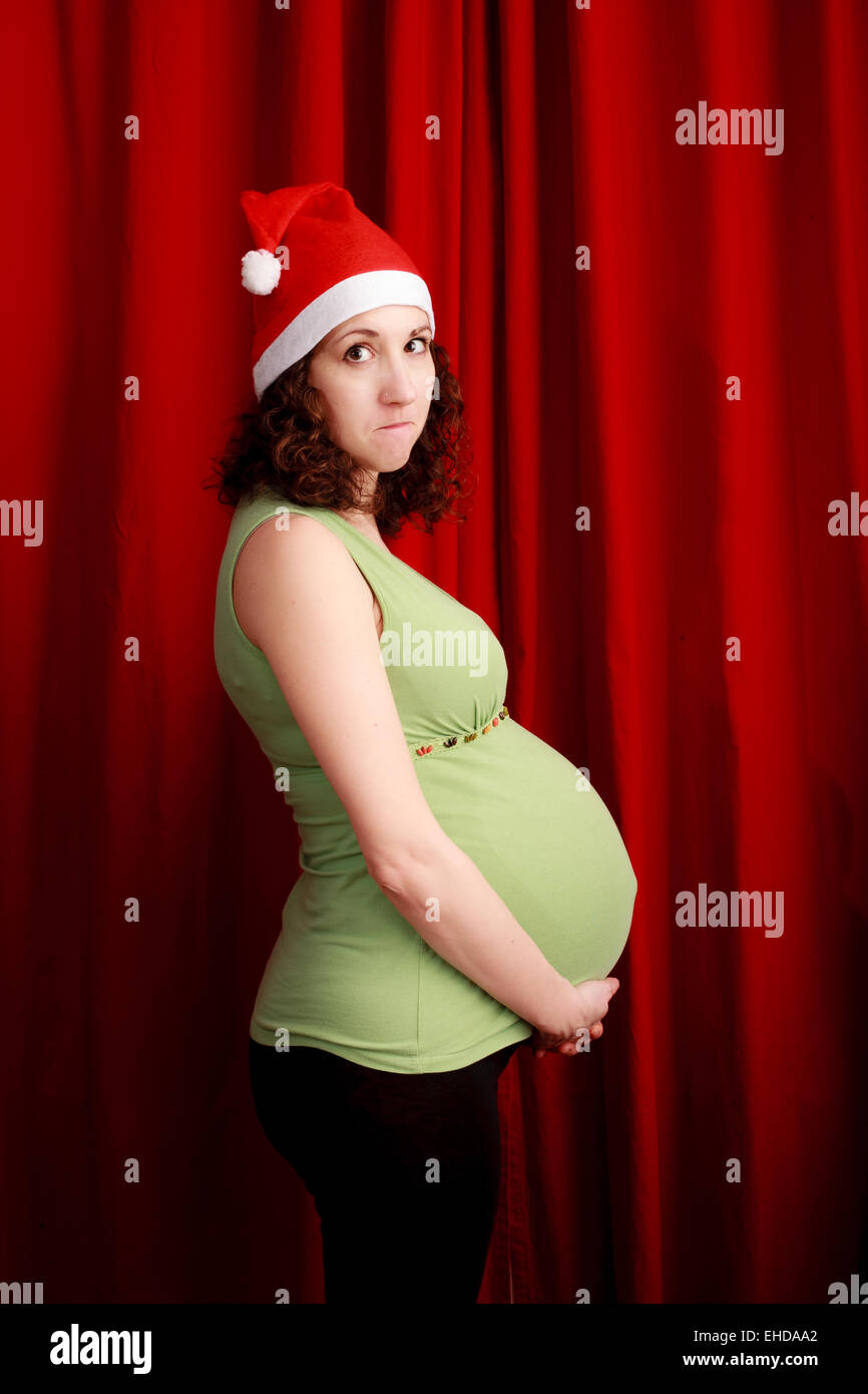 Full term pregnant woman Stock Photo - Alamy