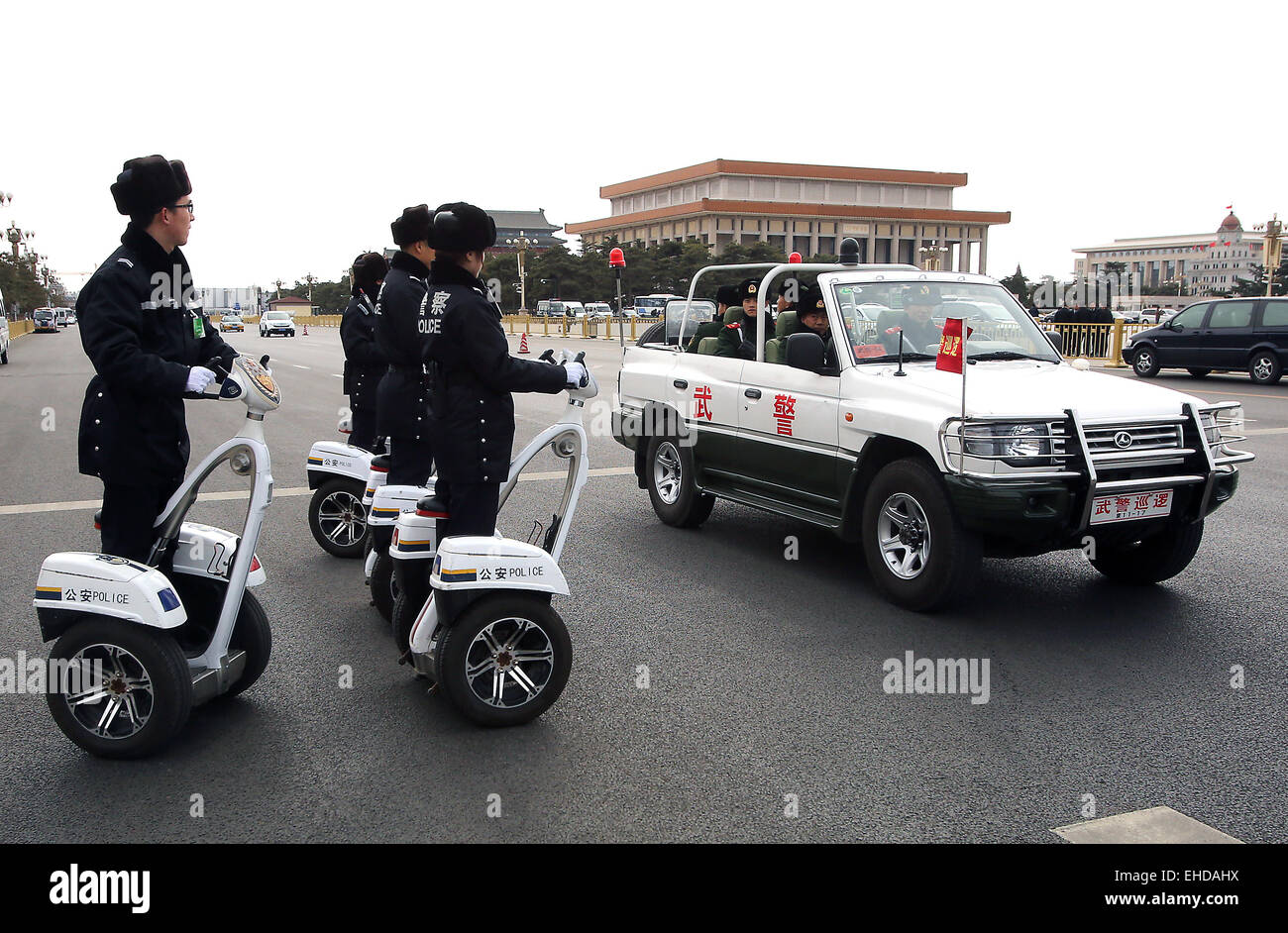 Beijing, CHINA, China. 6th Feb, 2015. Chinese police on domestic-built ...