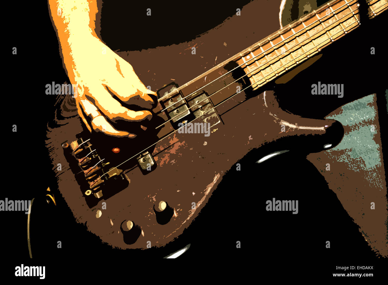 brown bass guitar Stock Photo - Alamy