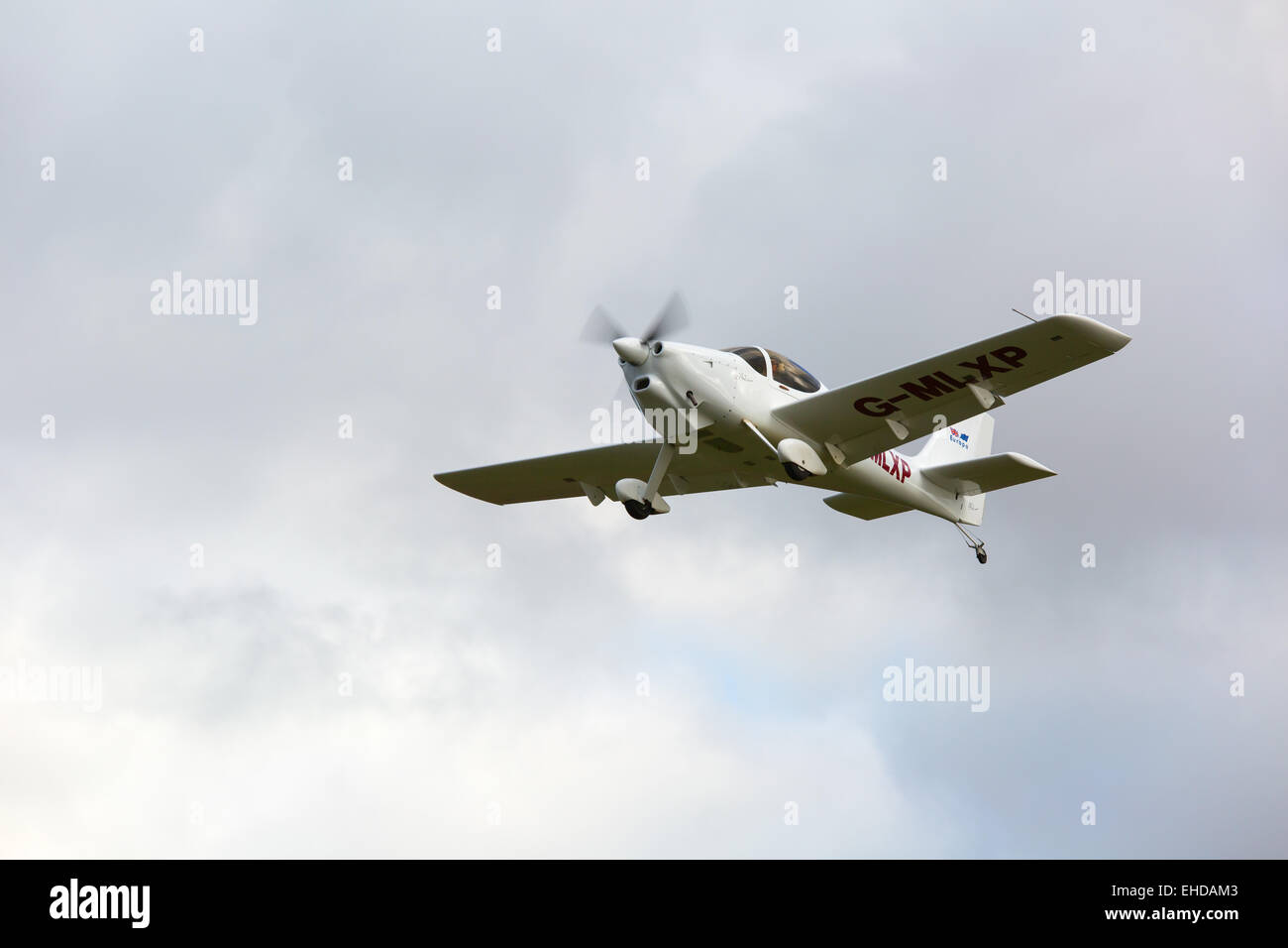 Europa G-MLXP in flight after take-off from Breighton Airfield Stock ...