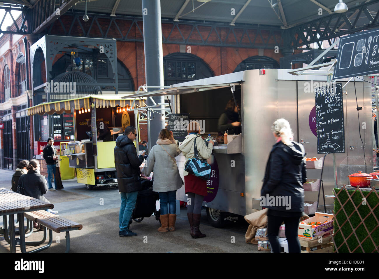 Old Spitalfields market street food van - London UK Stock Photo - Alamy