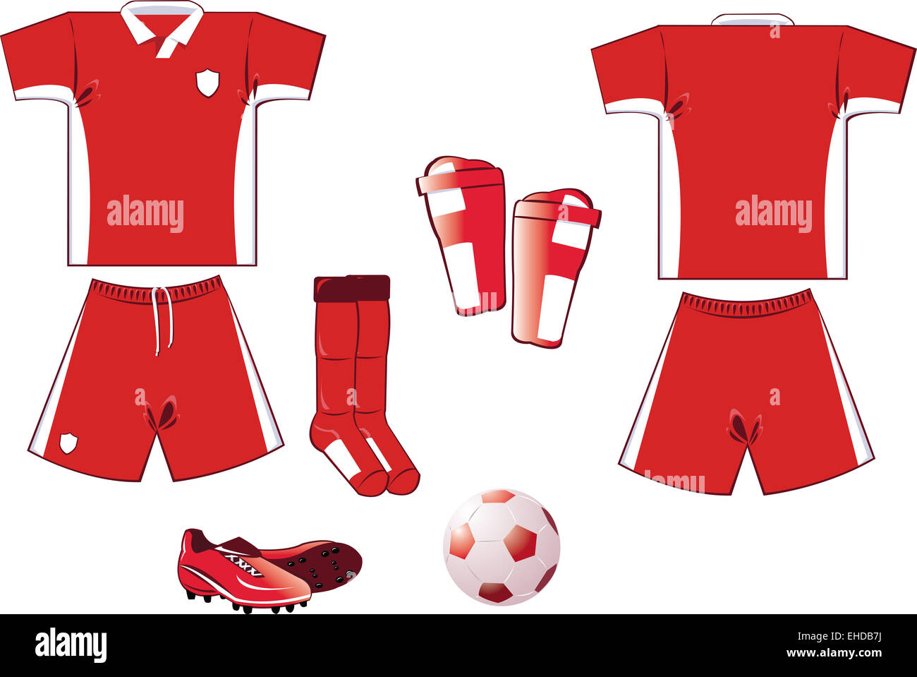 White and red soccer ball Cut Out Stock Images & Pictures - Alamy