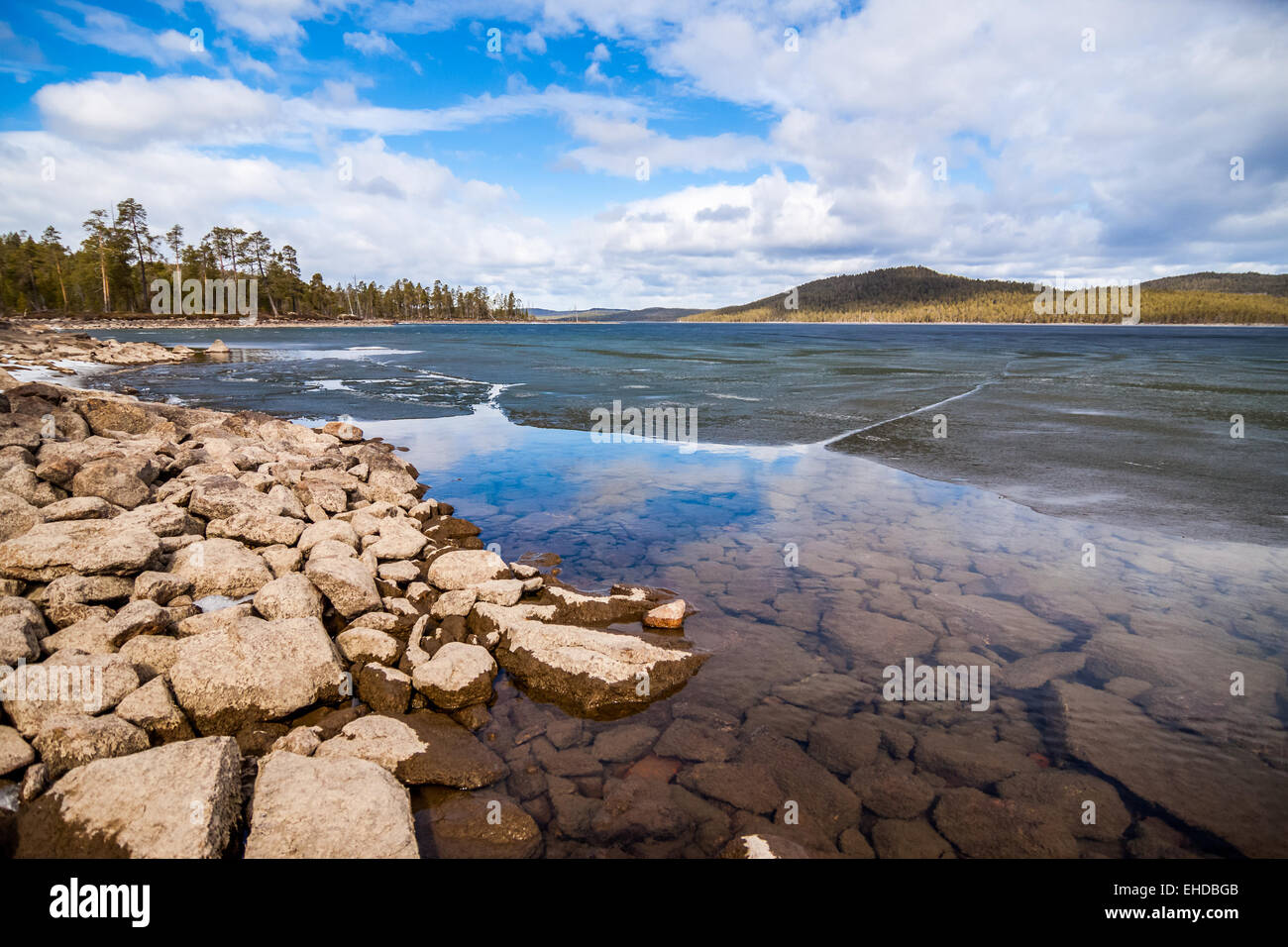 Melting ice cover Stock Photo - Alamy