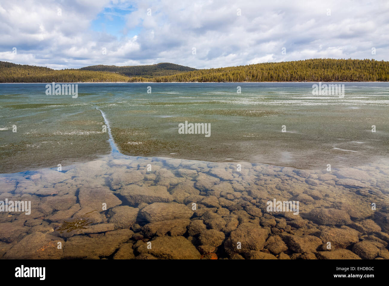 Melting ice cover Stock Photo - Alamy