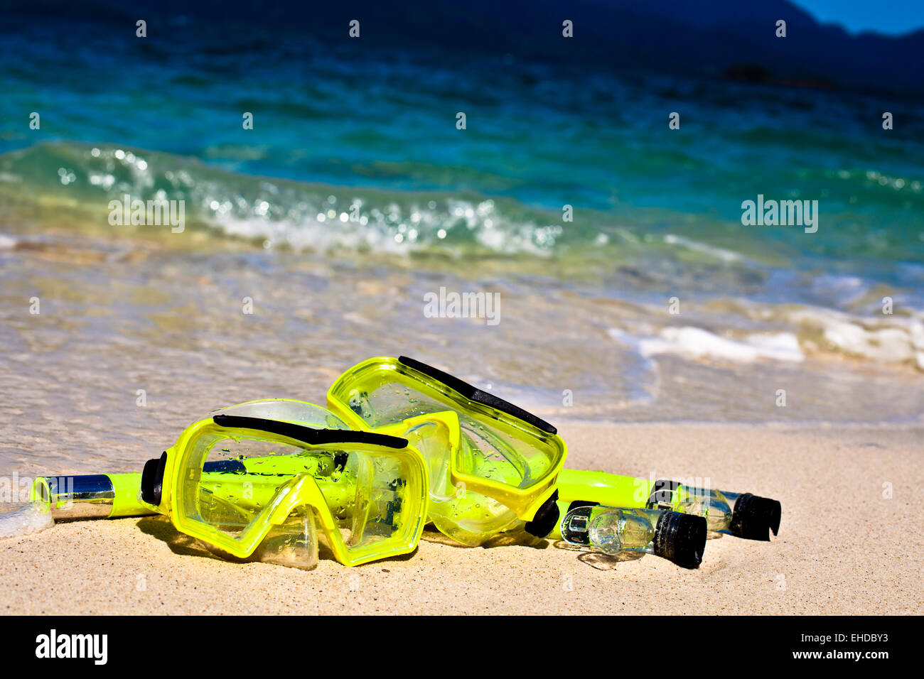 Swim masks on the beach hi-res stock photography and images - Alamy