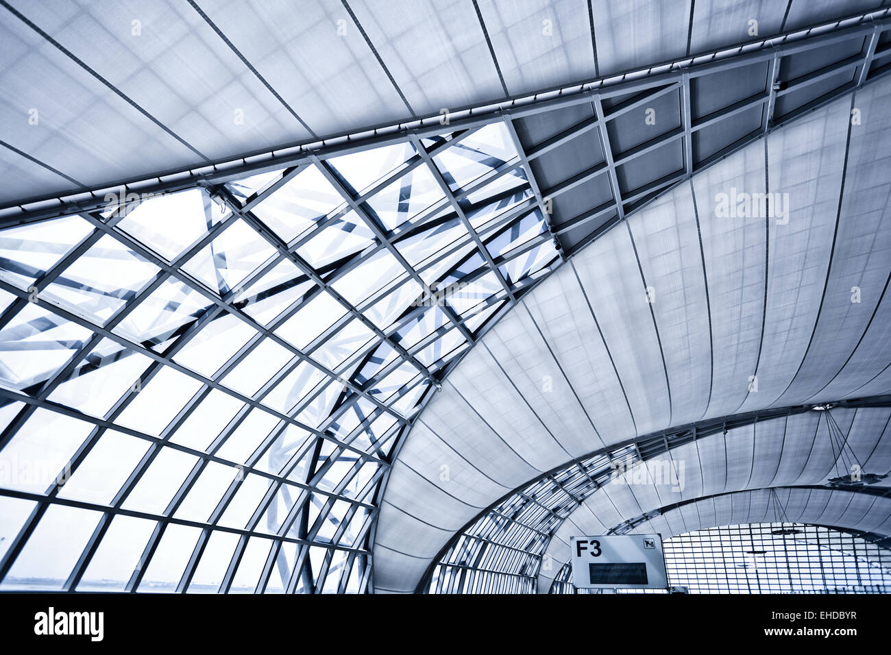 Abstract blue ceiling interior background Stock Photo - Alamy